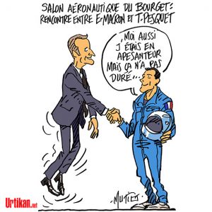 Emmanuel Macron a rencontré Thomas Pesquet au Salon du Bourget - Dessin ...